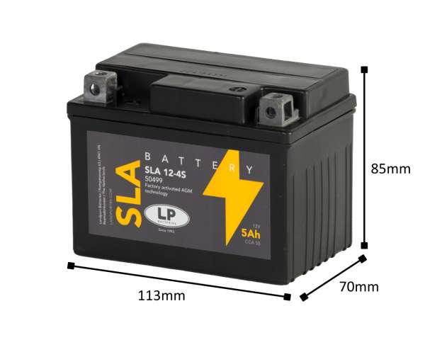 MB SLA 12-4S Batterie LANDPORT SLA 12-4S 12V 5Ah kompatibel f...